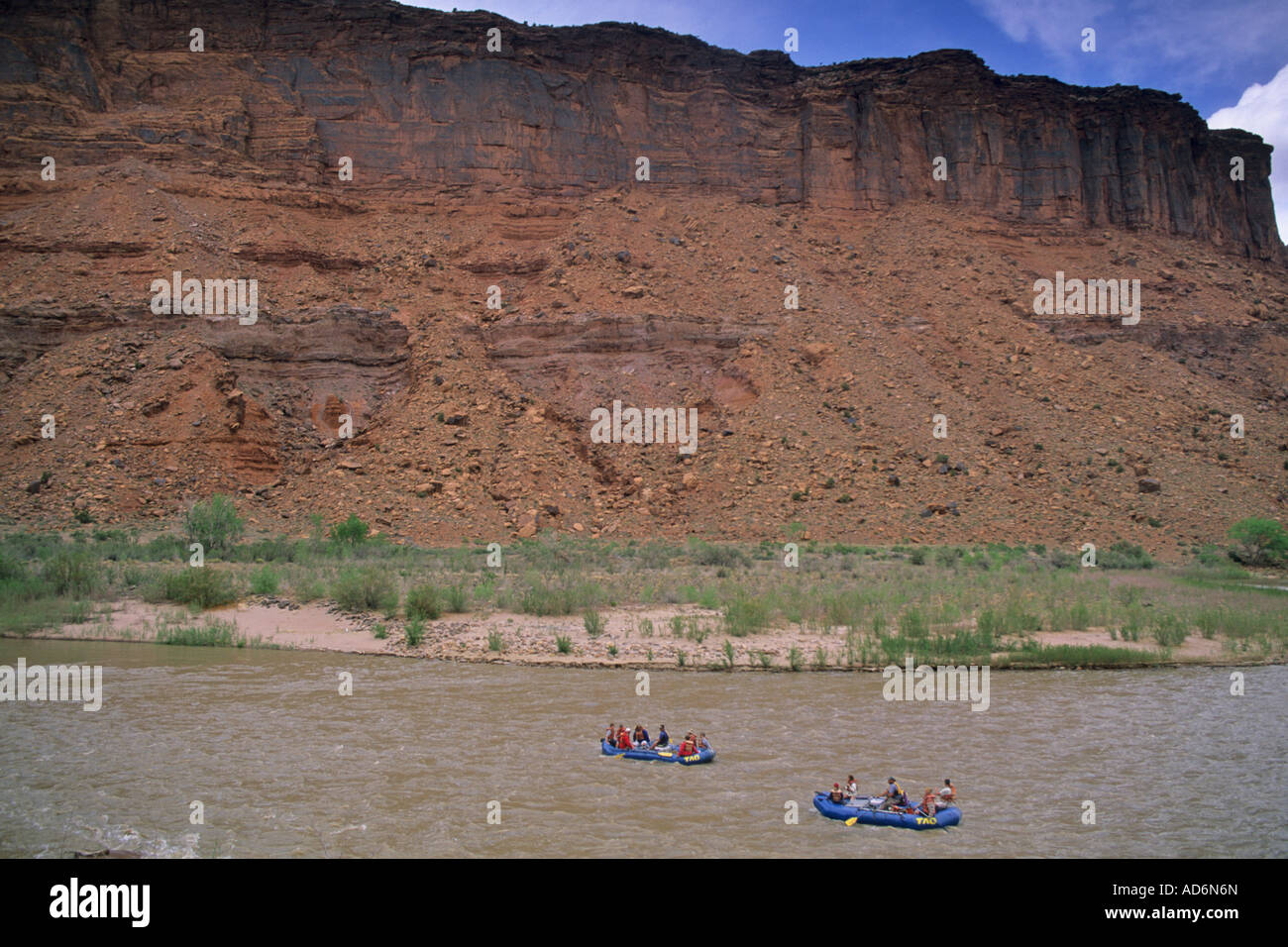 Rafters on the Colorado River near Moab UTAH Stock Photo - Alamy