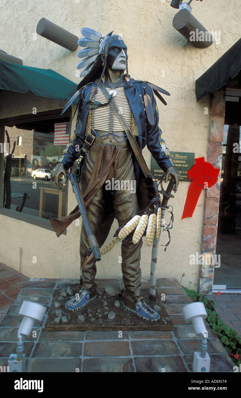 Navajo Brave Statue, Main Street, Old Town, Scottsdale, Arizona Stock ...