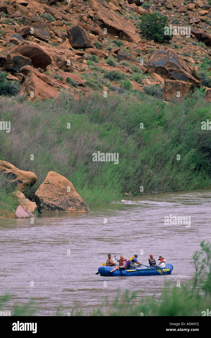 Rafters on the Colorado River near Moab UTAH Stock Photo - Alamy