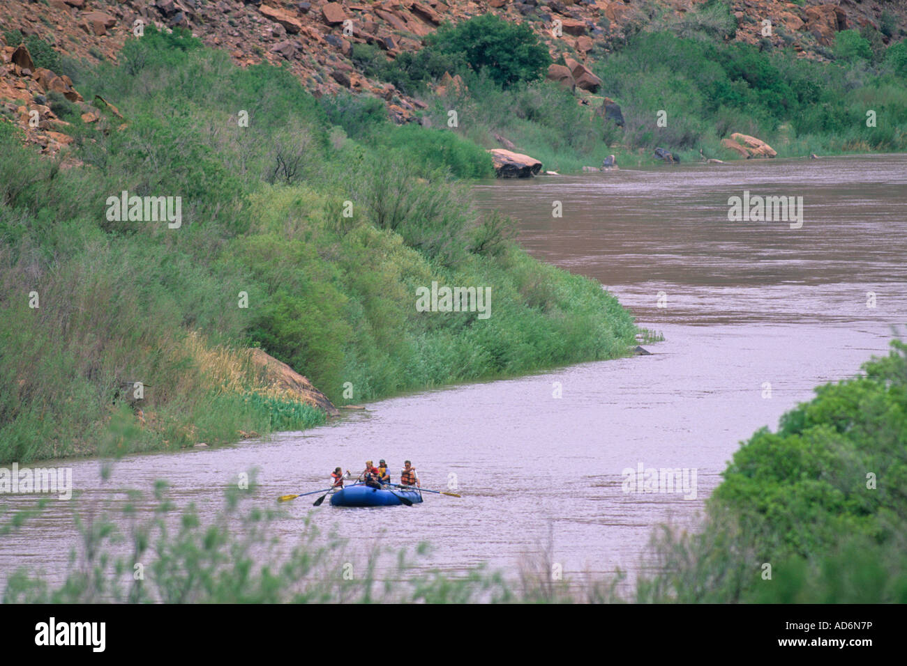 Rafters on the Colorado River near Moab UTAH Stock Photo - Alamy