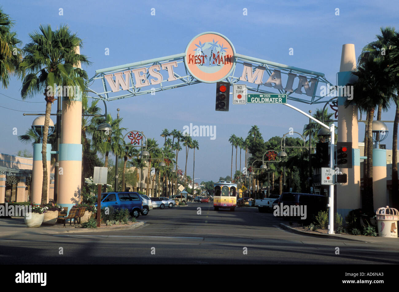 West Main arch, Main Street, Old Town, Scottsdale, Arizona Stock Photo ...