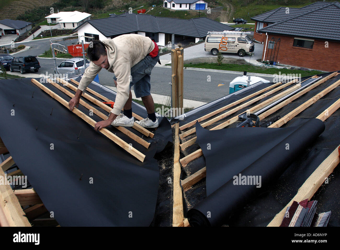 Building houses in Nelson, New Zealand Stock Photo - Alamy