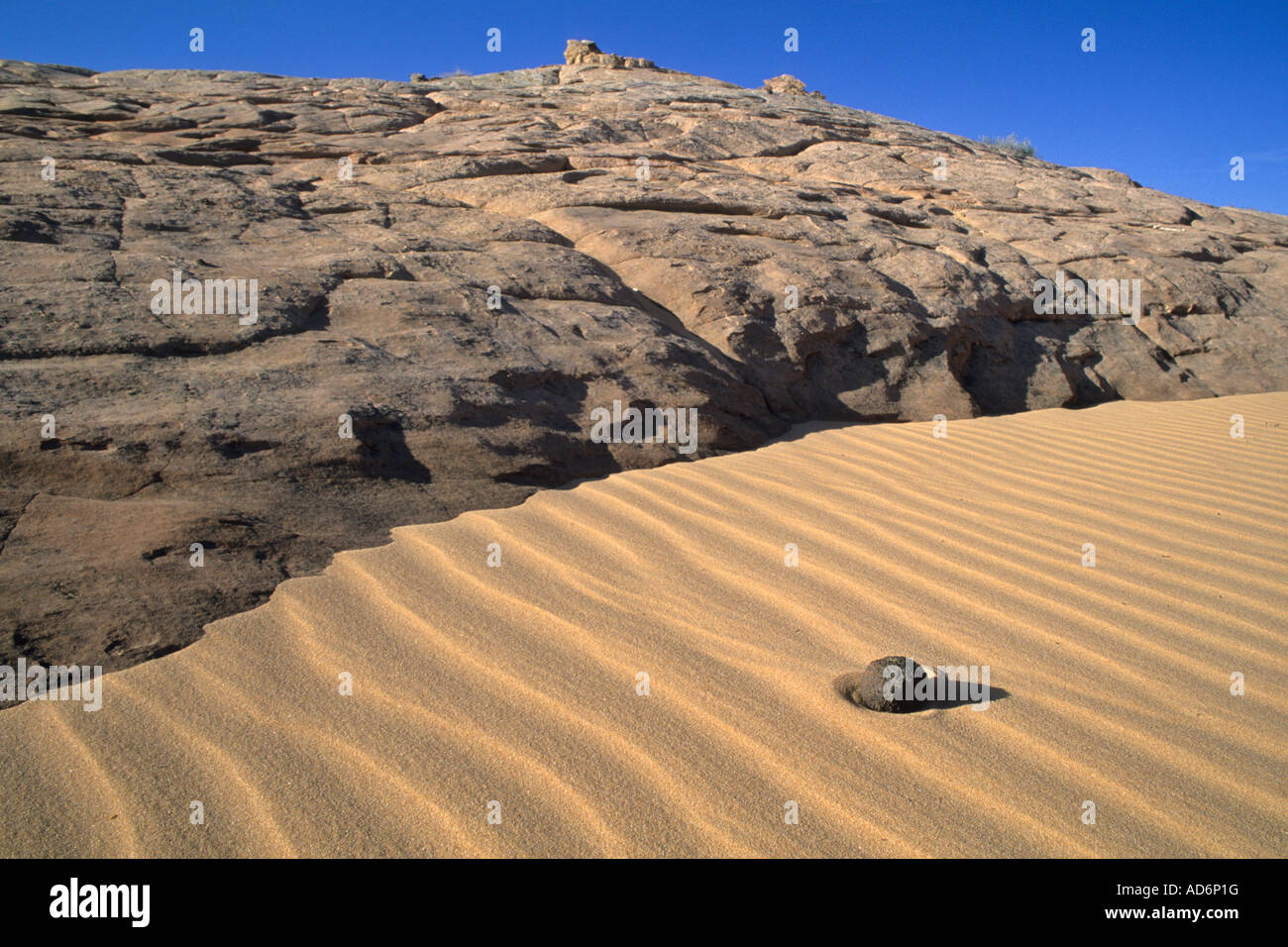 Wind blown sand patterns Moqui Marbles area Grand Staircase Escalante N ...