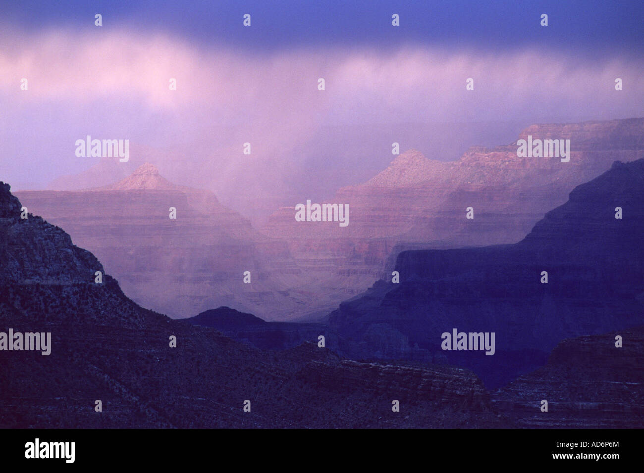 Stormy sunset over the Grand Canyon from Grandview Point South Rim ...