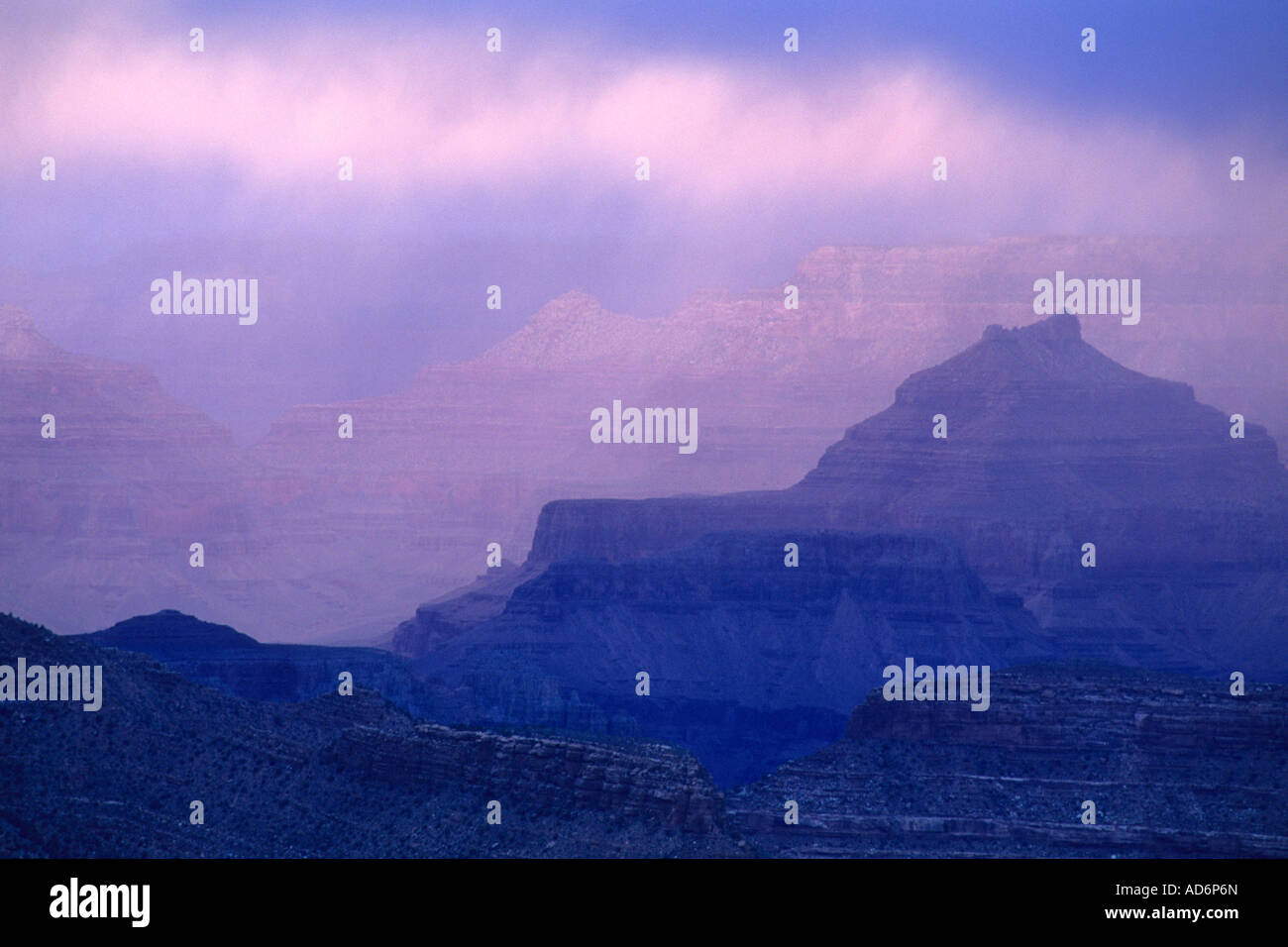 Stormy sunset over the Grand Canyon from Grandview Point South Rim ...
