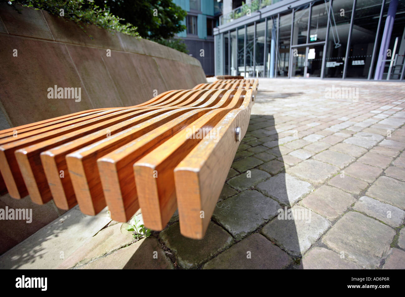 a newly installed street bench in Clerkenwell London Stock Photo - Alamy