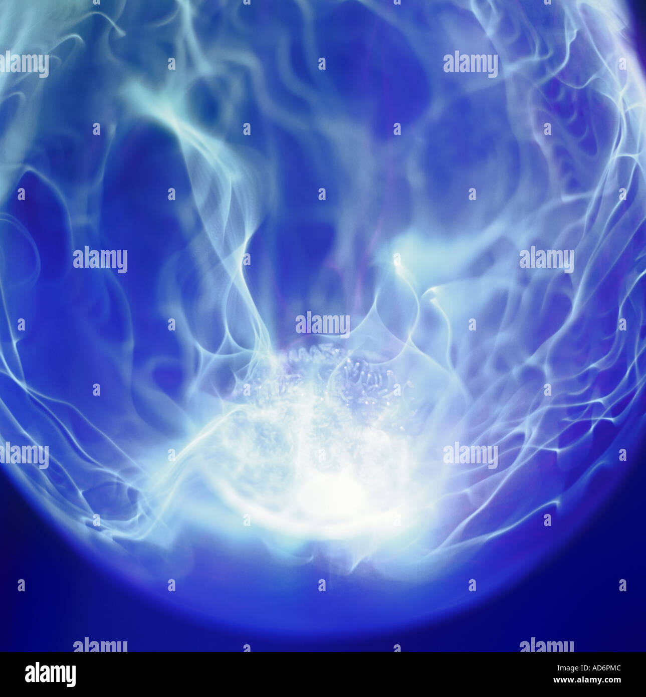 Plasma Ball Electric light rays blue Stock Photo - Alamy