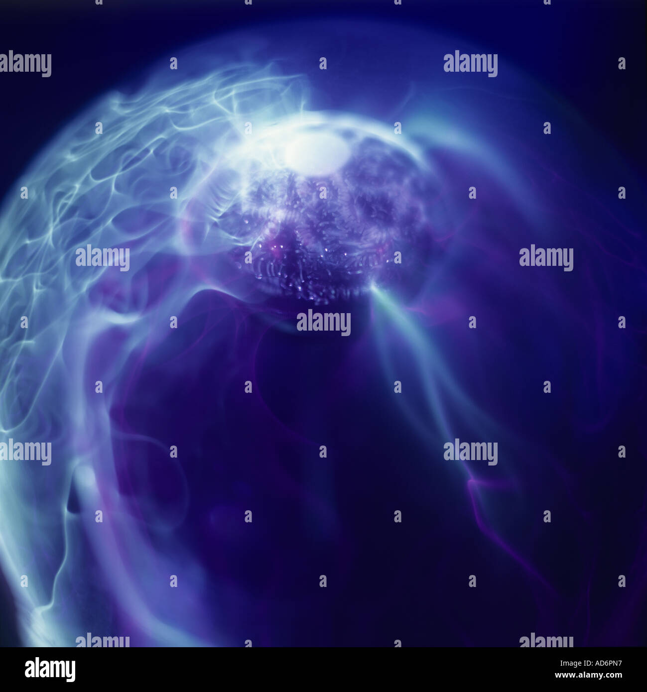 Plasma Ball Electric light rays blue Stock Photo - Alamy
