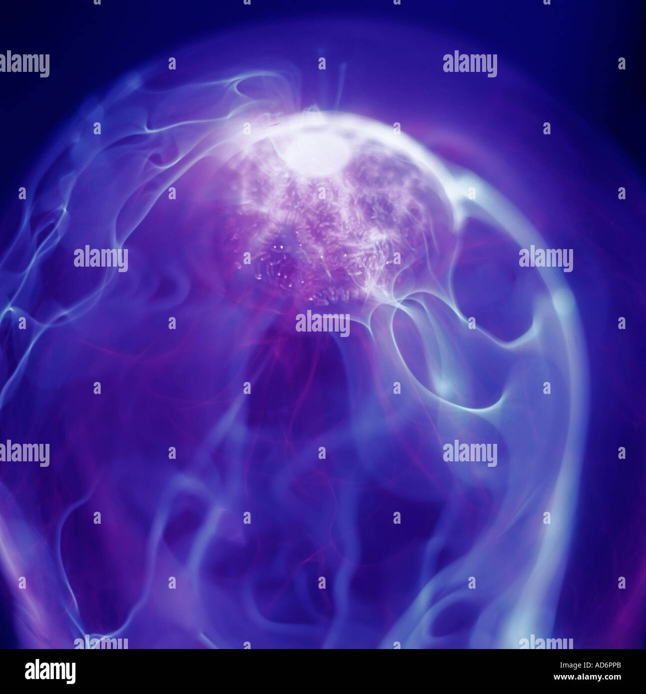 Plasma Ball Electric light rays blue Stock Photo - Alamy