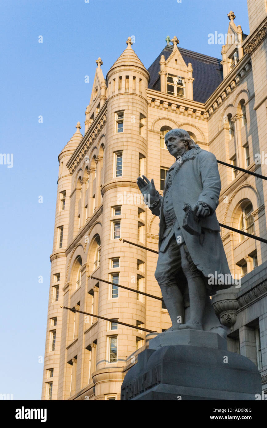 Benjamin Franklin statue Old Post Office,Washington Dc Stock Photo - Alamy