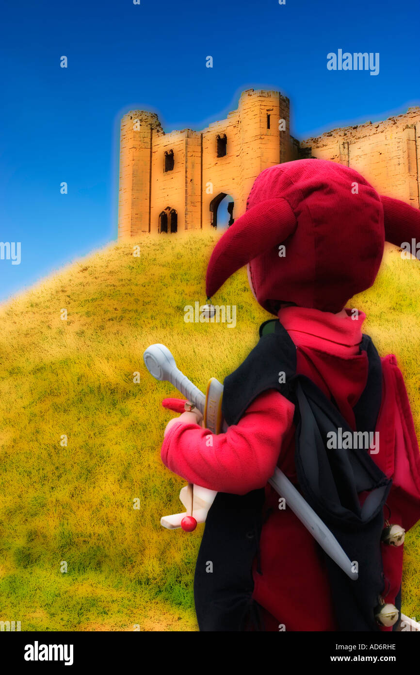 Child knight and fantasy castle Stock Photo - Alamy