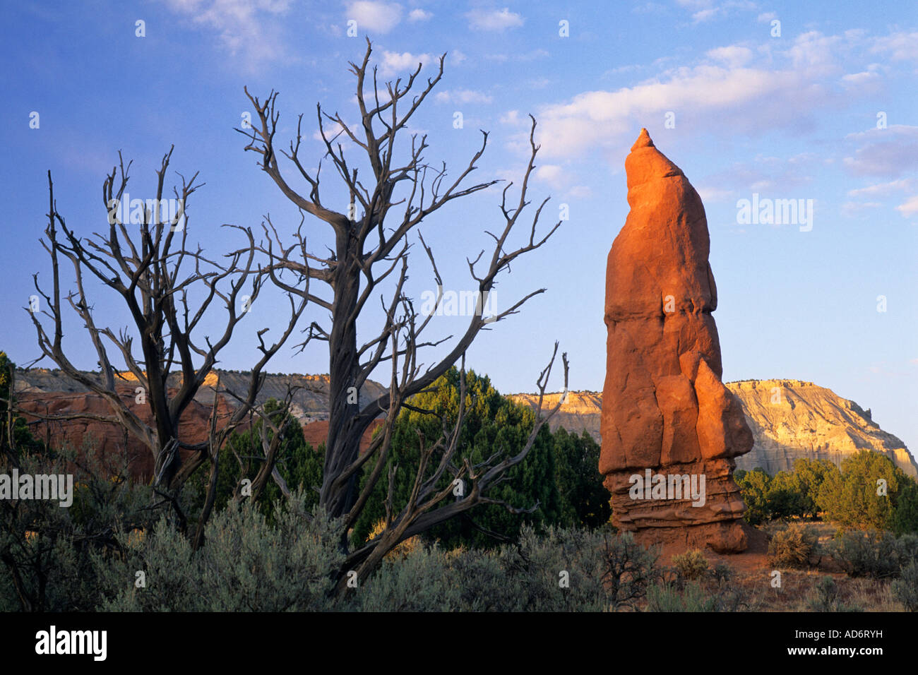 Sunset light on stone pillar Kodachrome Basin State Park Bryce Canyon ...