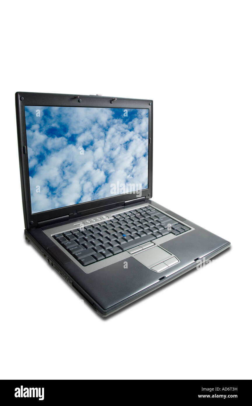 Laptop calculating Cut Out Stock Images & Pictures - Alamy