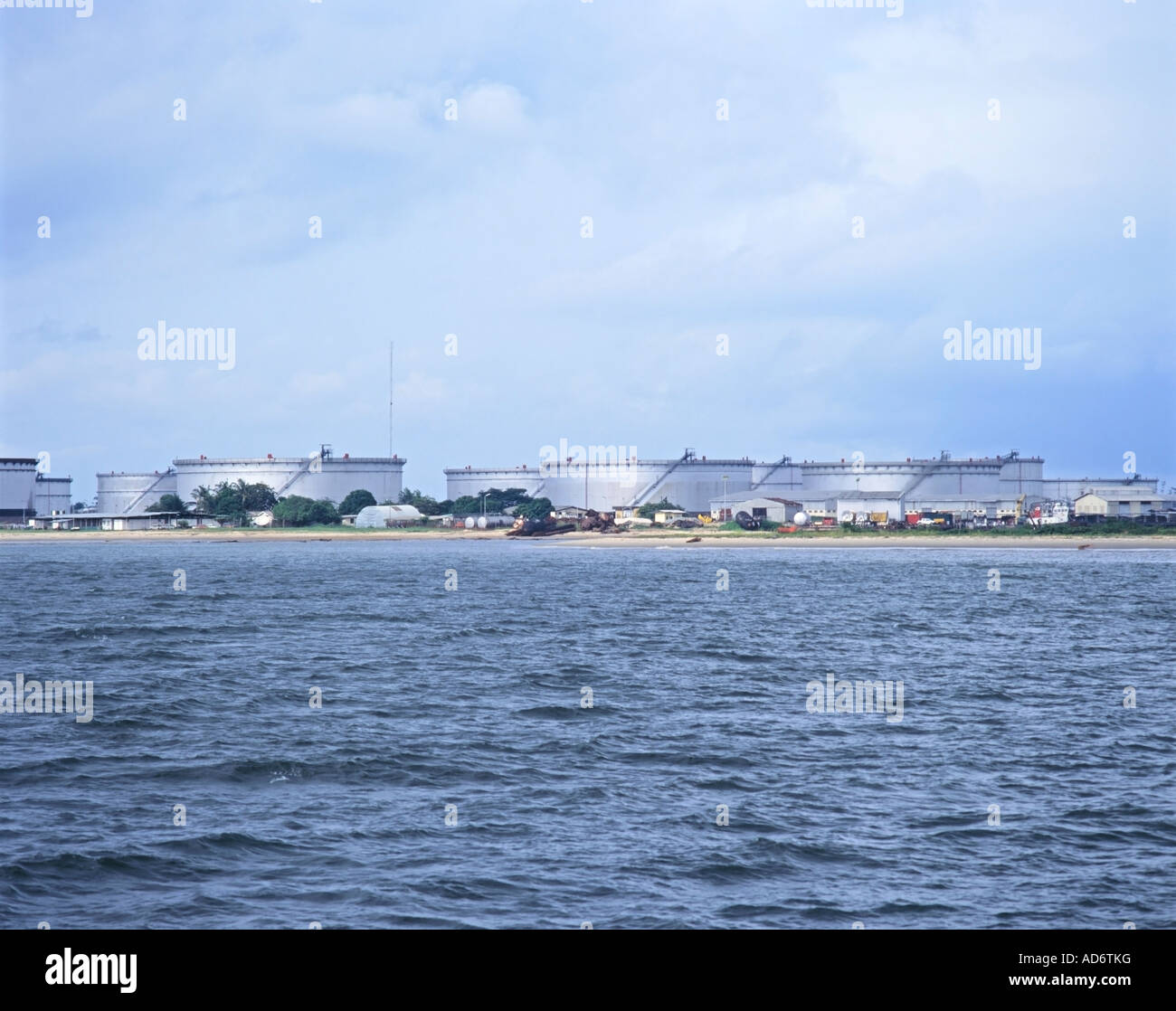 Bonny oIl terminal, oil storage tanks and facilty at Bonny, Bonny River ...
