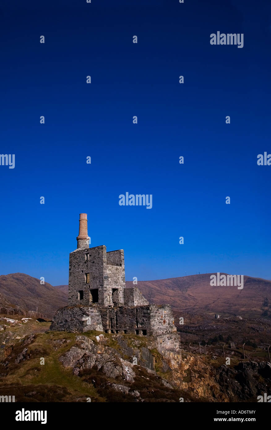 The old 19th Century copper mine buildings, Allihies, Beara Peninsula ...