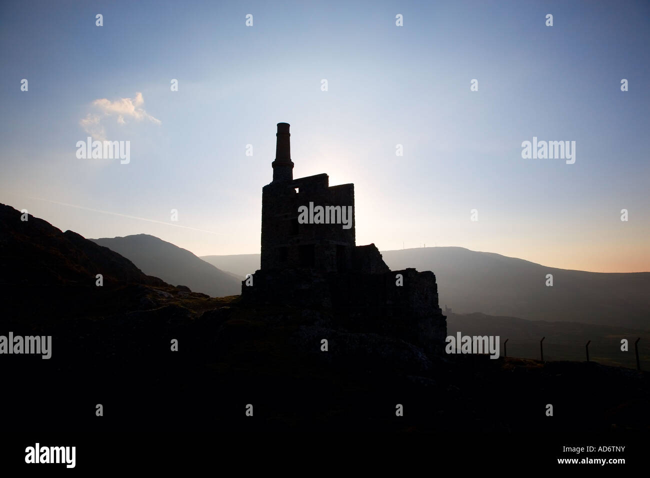 The old 19th Century copper mine buildings at dawn, Allihies, Beara ...
