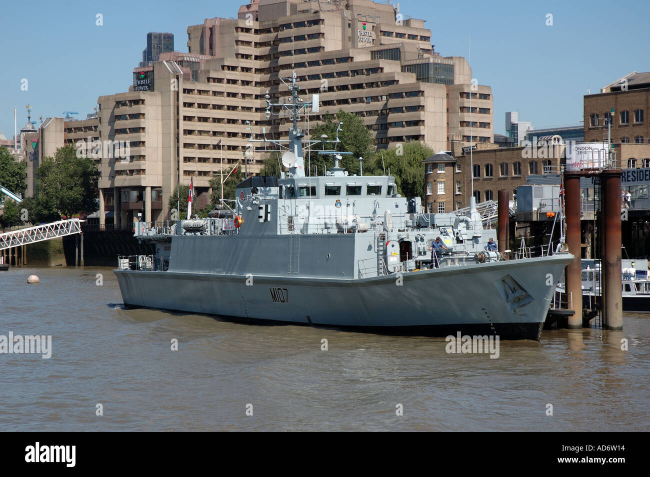 HMS Pembroke moored on the river Thames, London, UK Stock Photo - Alamy