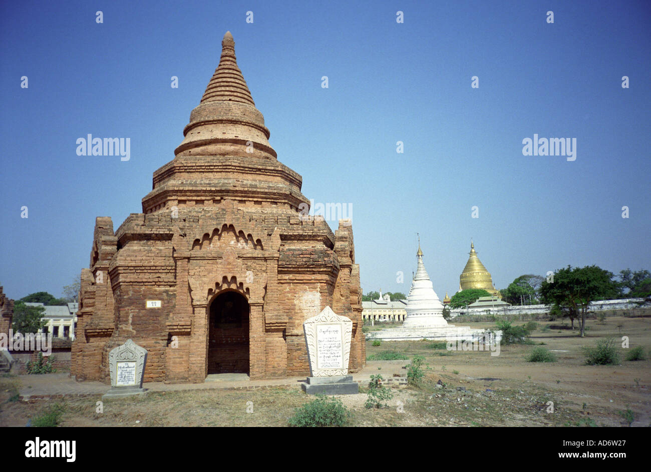 Myanmar Bagan Stupas and monuments of the heritage rich zone Stock ...