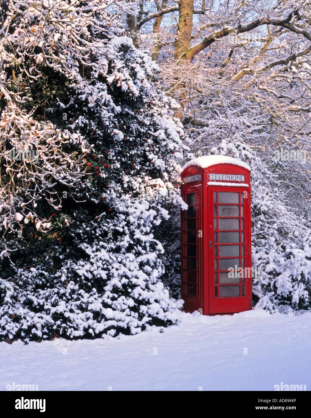 Telephone Box Winter Stock Photo - Alamy