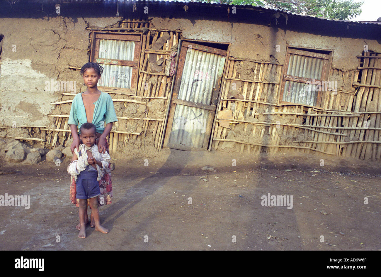 Ethiopia Arba Minch Young Ethiopians and a fragile looking building ...