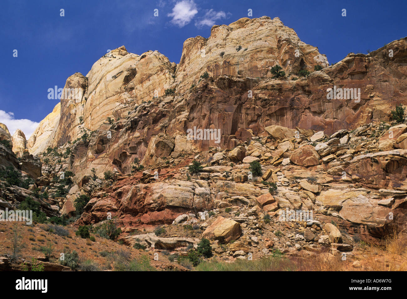 Cliffs above Capitol Gorge Capitol Reef National Park UTAH Stock Photo ...