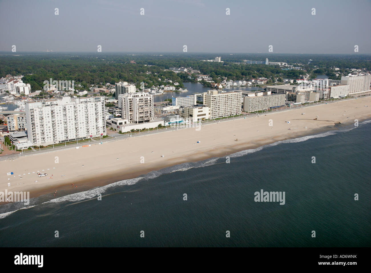 Virginia Beach,aerial overhead view from above,view,Atlantic Ocean ...