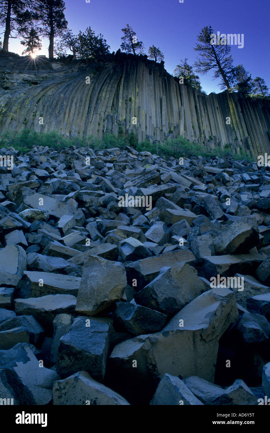 Columnar Basalt rock formation at Devils Postpile National Monument ...