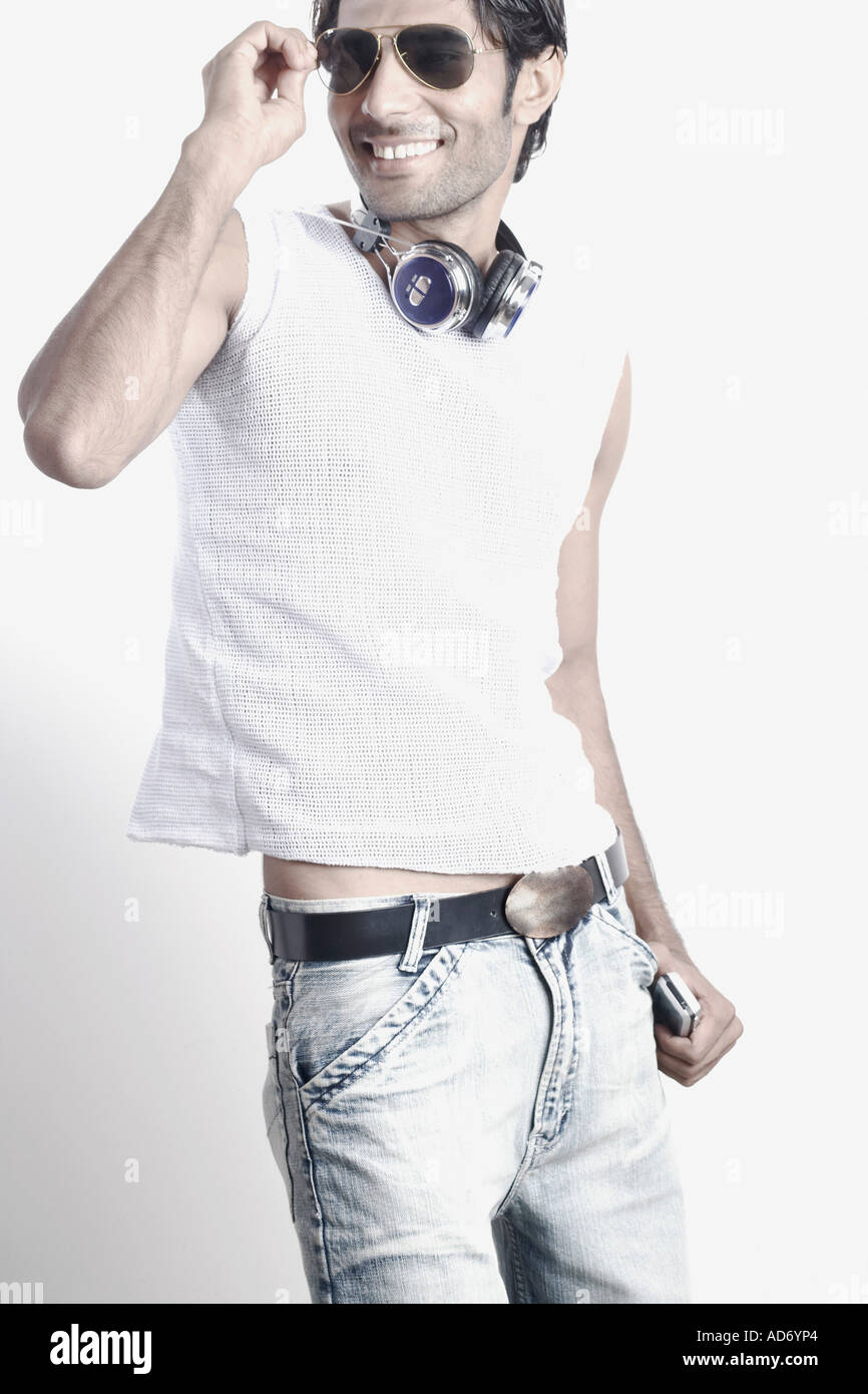Standing man wearing sleeveless hi-res stock photography and images - Alamy
