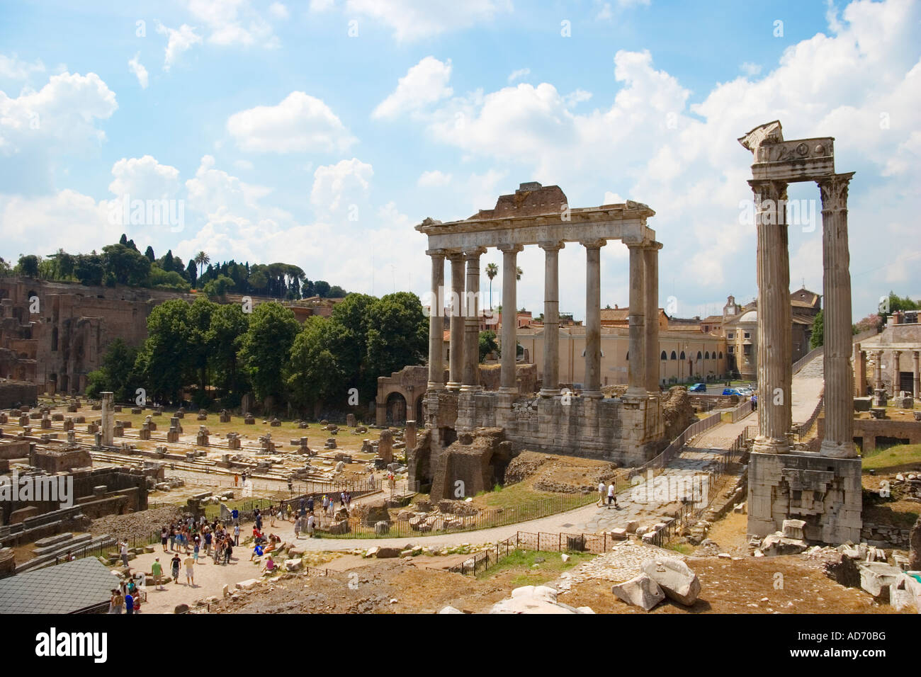 Temple of Saturn at Forum Romanum The Roman Forum Rome Italy Stock ...