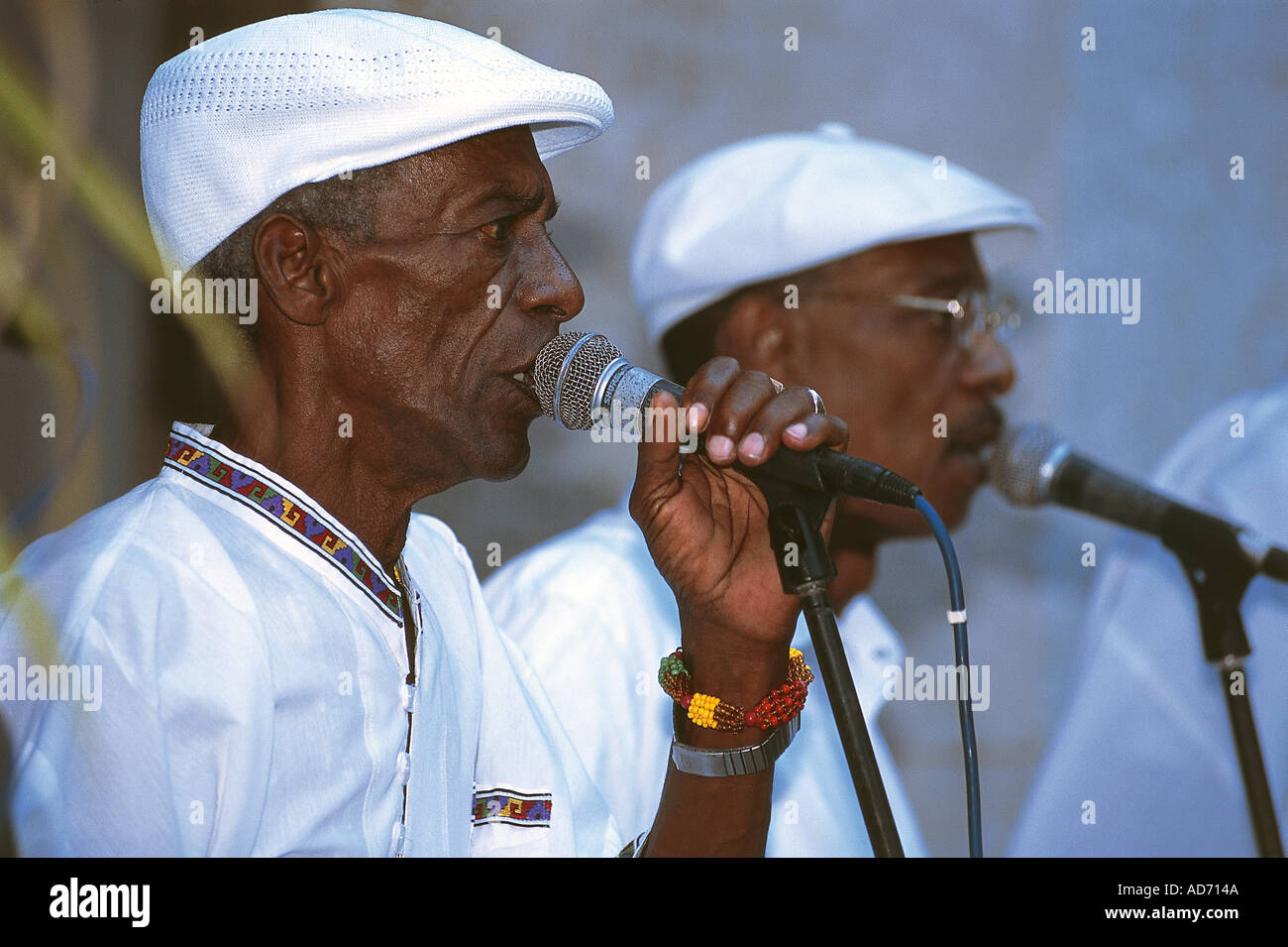 Cuba Havana male singles of the afro Cuban group Yoruba Anadabo Stock ...