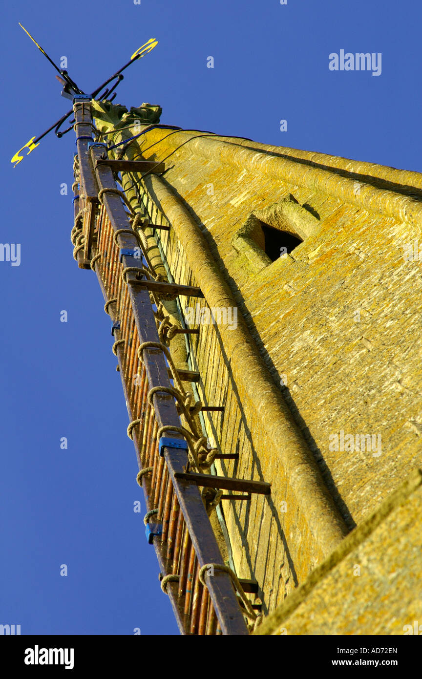 Angled view of an old church tower in Cotswold, England Stock Photo - Alamy