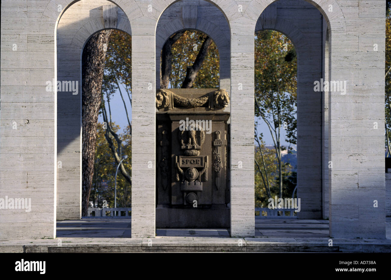 ITALY ROME JANICULO GARDENS FASCIST MONUMENT BUILT BY MUSSOLINI Stock ...