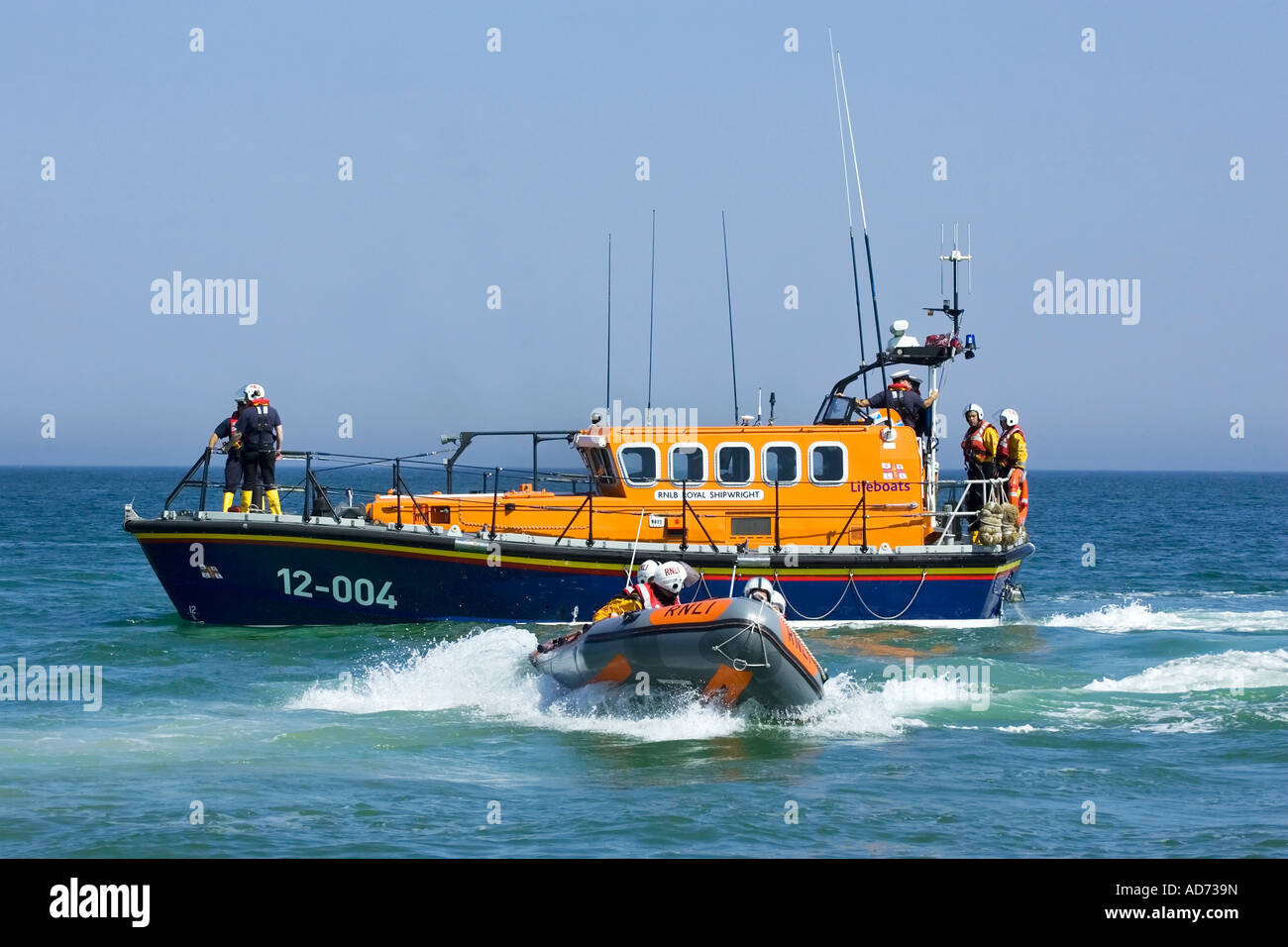 RNLI Cromer ALB Lifeboat in action Stock Photo - Alamy