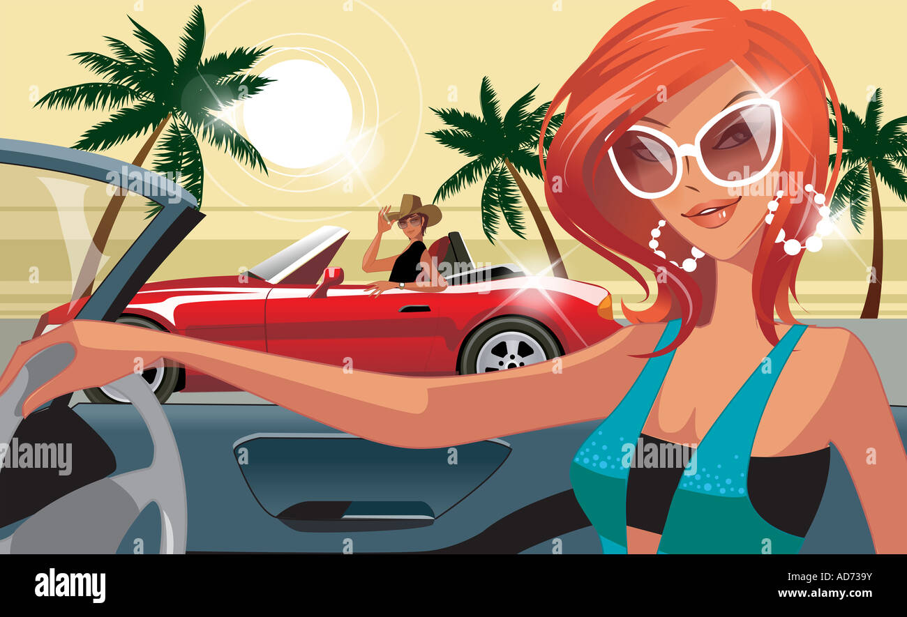 Portrait of a woman driving a car Stock Photo - Alamy