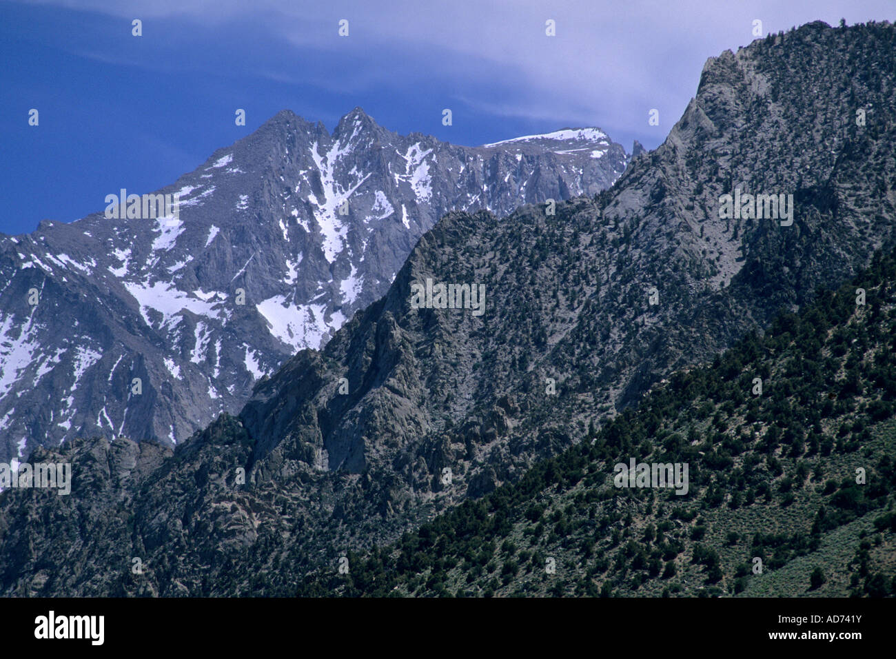 Eastern flank of the High Sierra rises out of the Owens Valley near ...