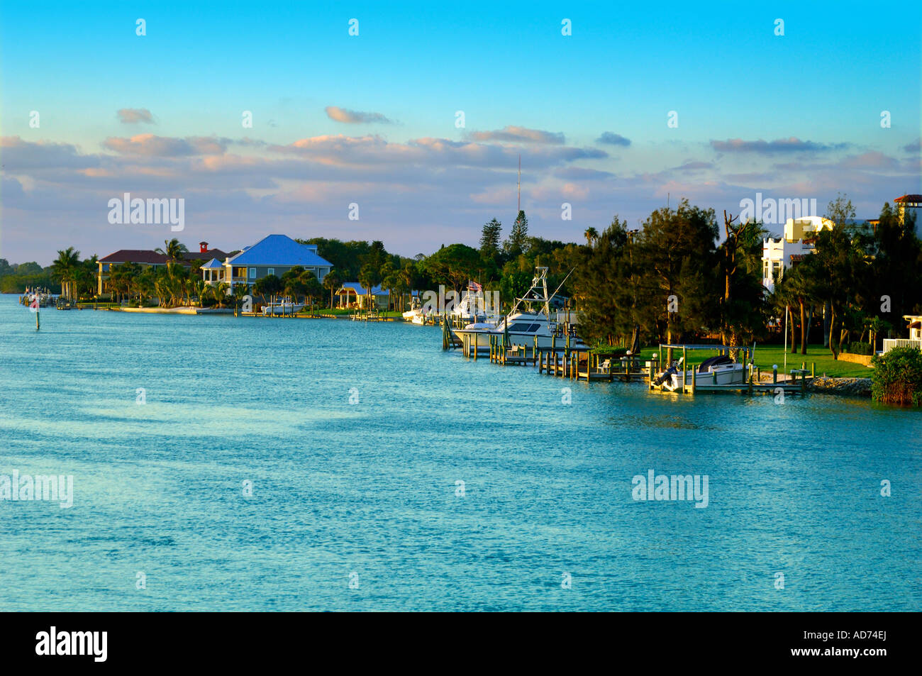 water inlet venice florida usa late afternoon sun usa america Stock ...