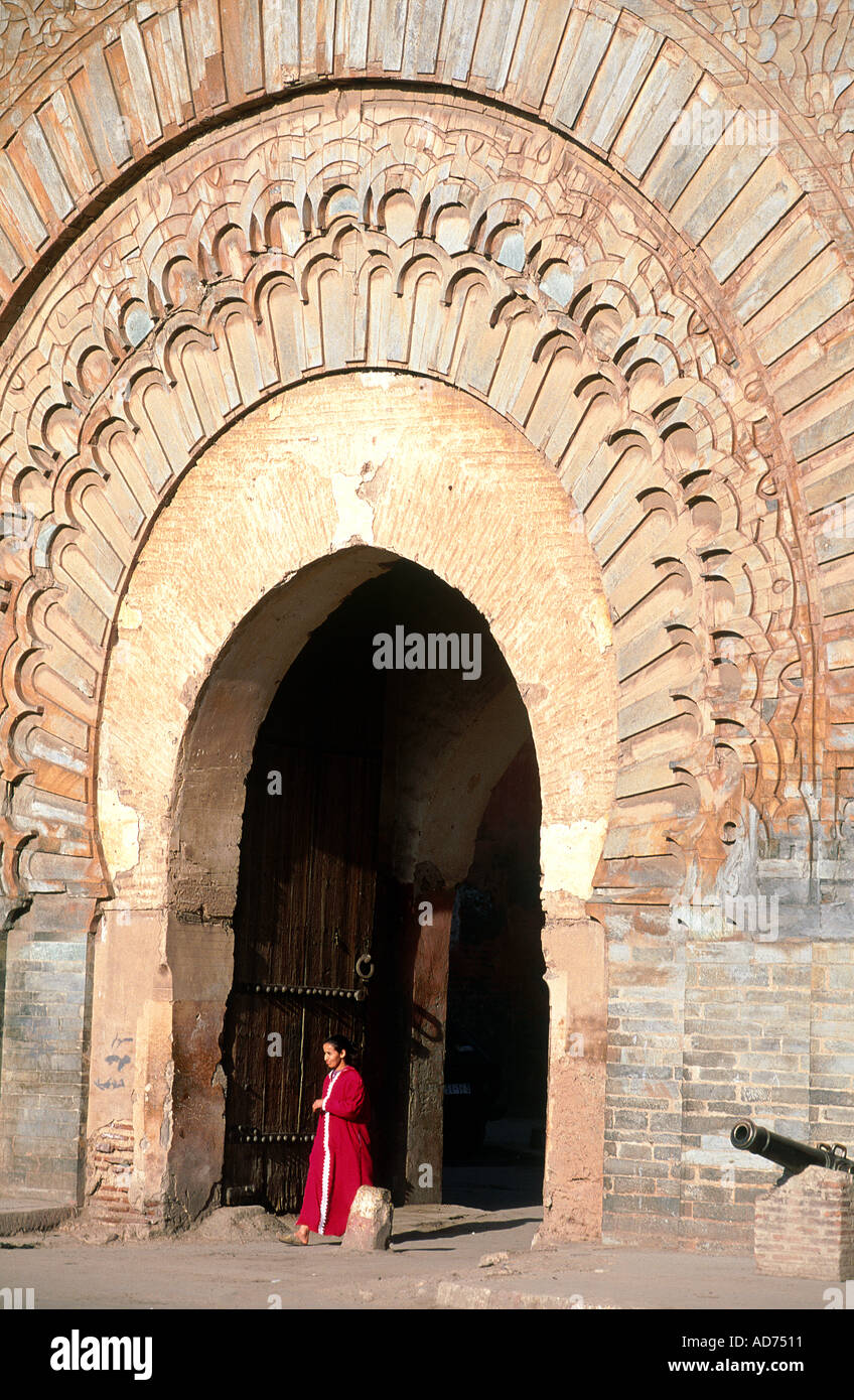 MOROCCO MARRAKECH CITY GATE IN THE RAMPARTS BAB AGENOU Stock Photo - Alamy