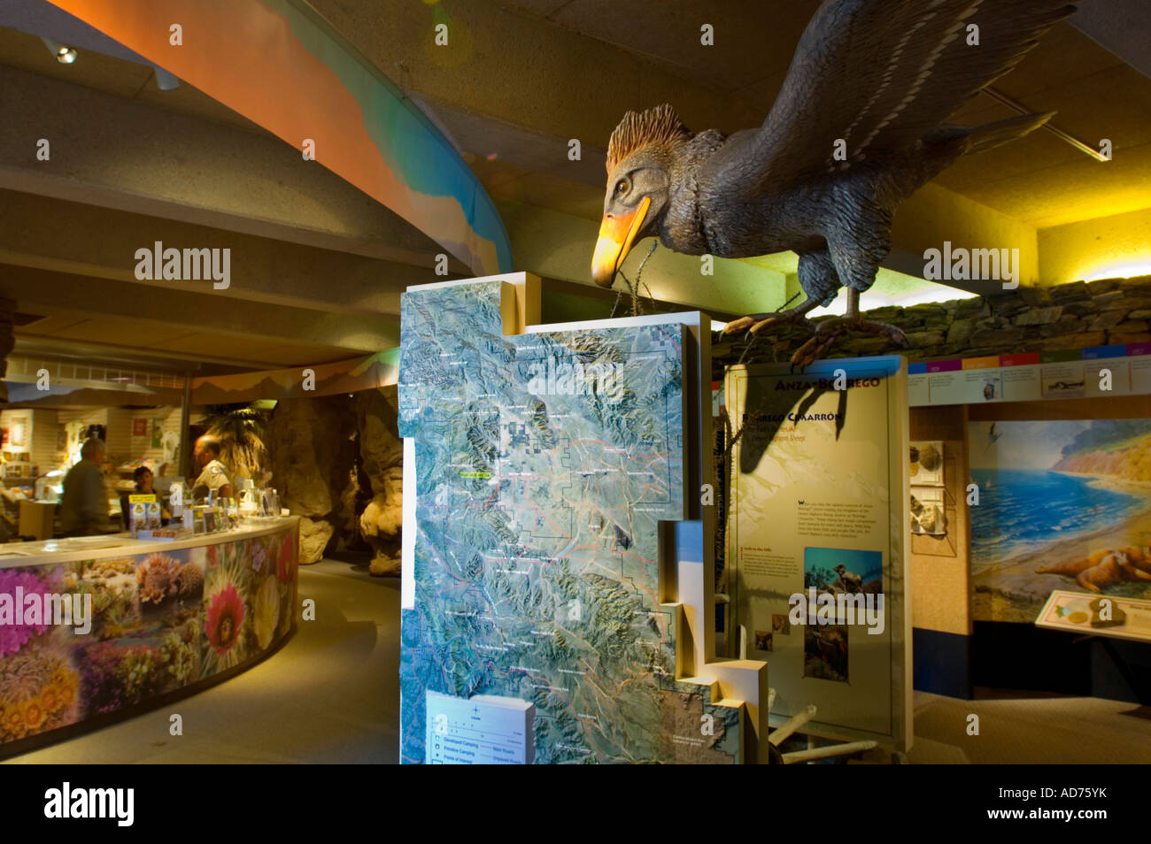 Educational exhibits inside the Visitor Center at Anza Borrego Desert ...