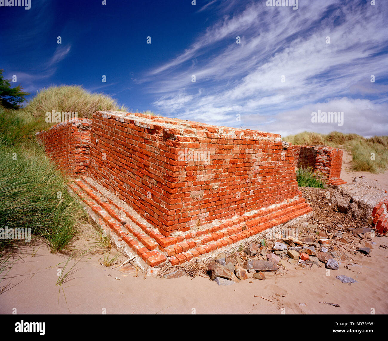 Remains of a lighthouse at crow point, Braunton Burrows, Barnstaple ...