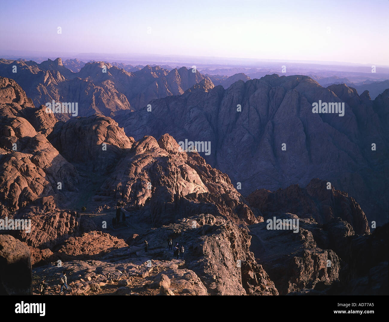 EGYPT SINAI DESERT OVERVIEW ON THE DESERT FROM TOP OF MOUNT MOSHE Stock ...