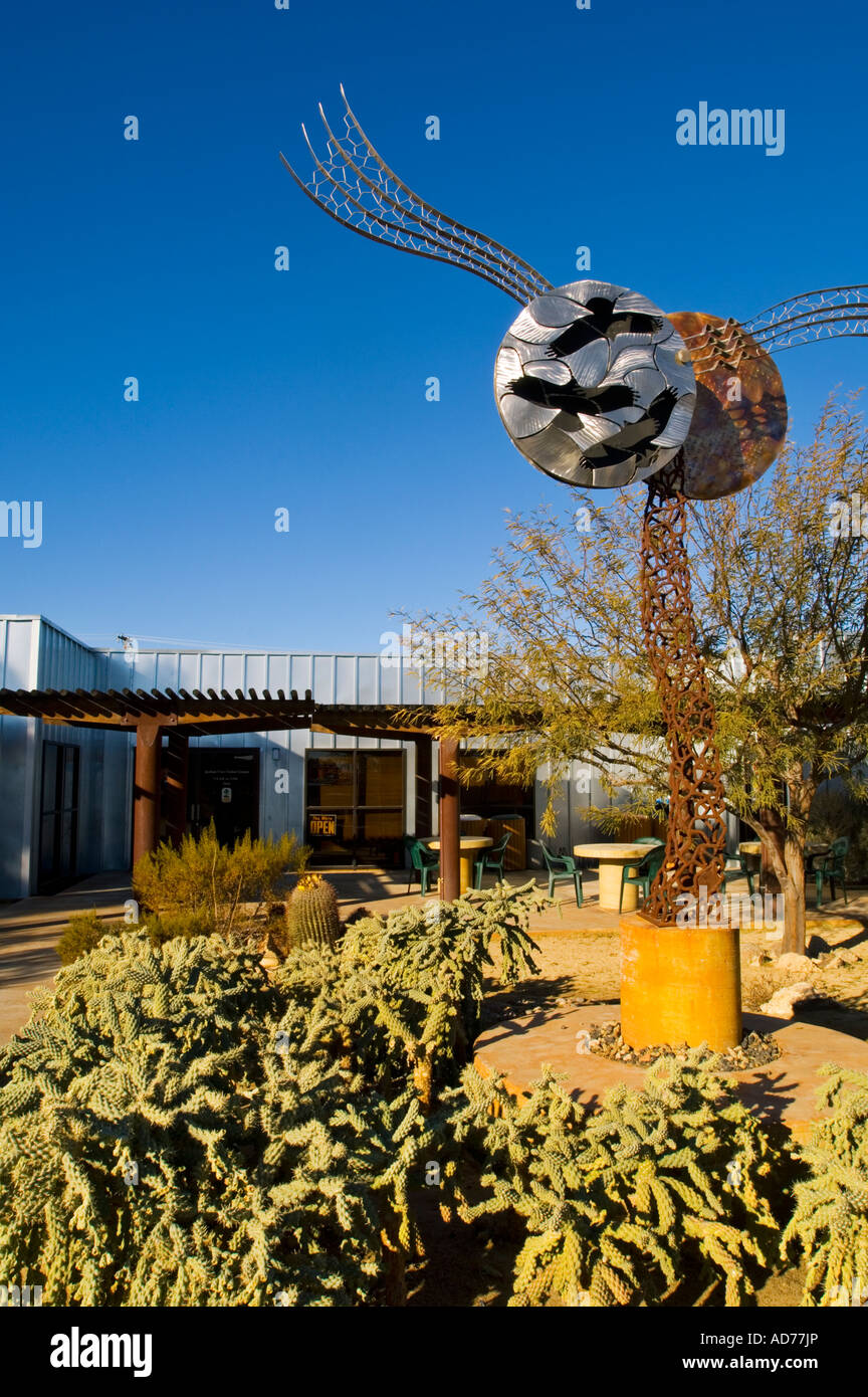 Mobile wind sculpture art on patio at Joshua Tree National Park Visitor ...