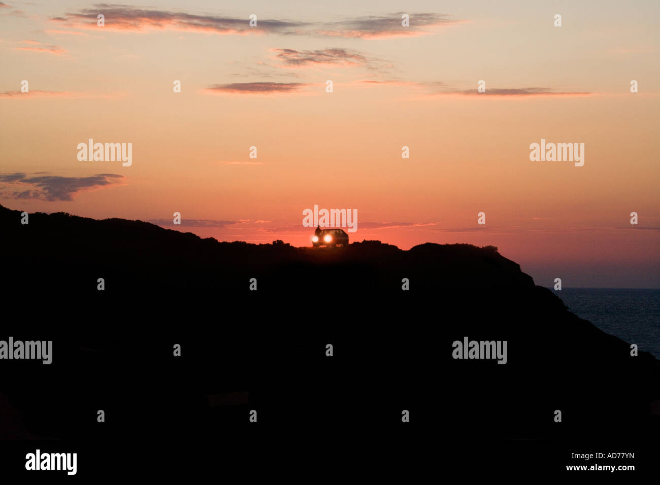 Car headlights night distant hi-res stock photography and images - Alamy