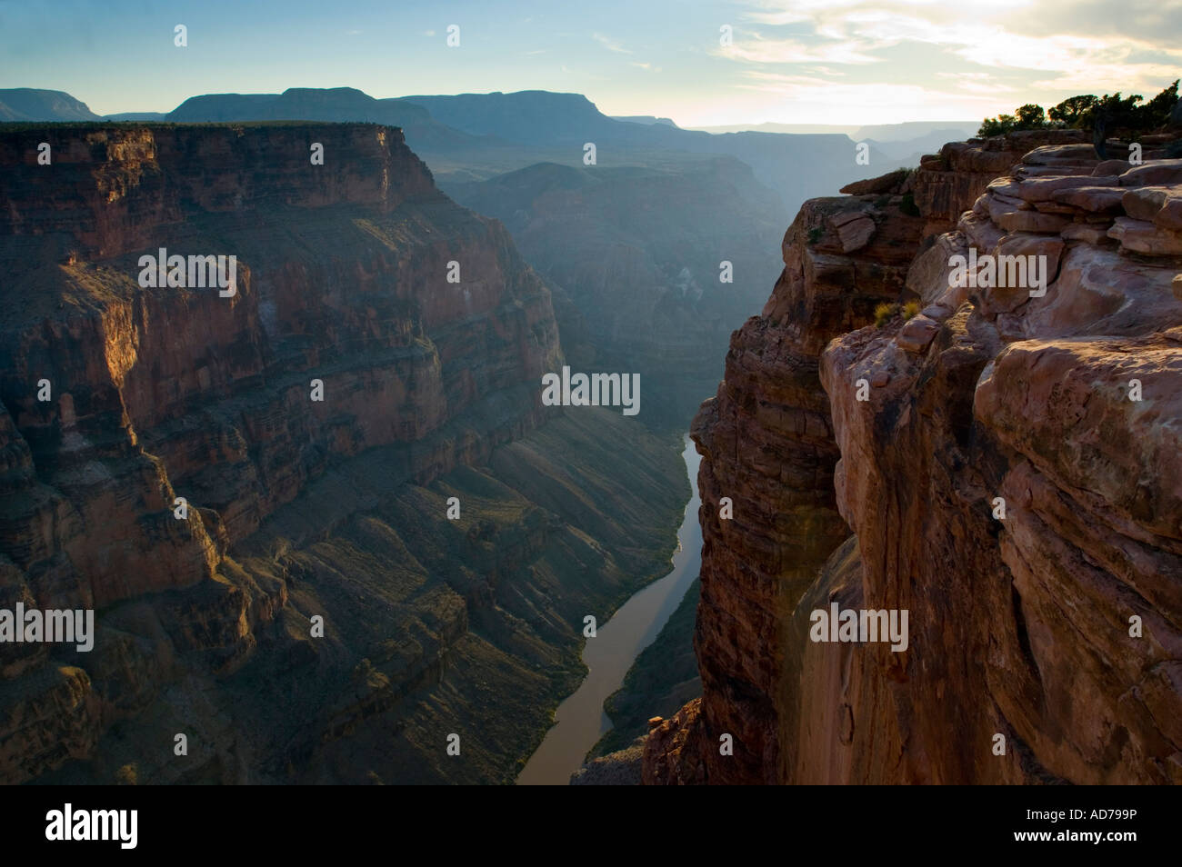 Steep rugged cliffs above the Colorado River at Toroweap Grand Canyon ...