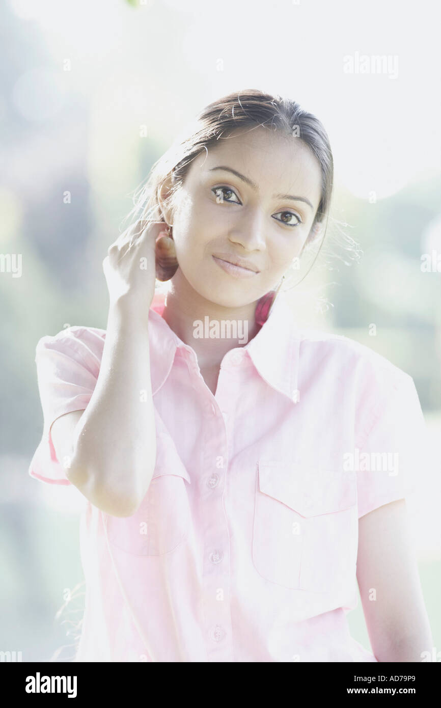 Portrait of a teenage girl thinking Stock Photo - Alamy