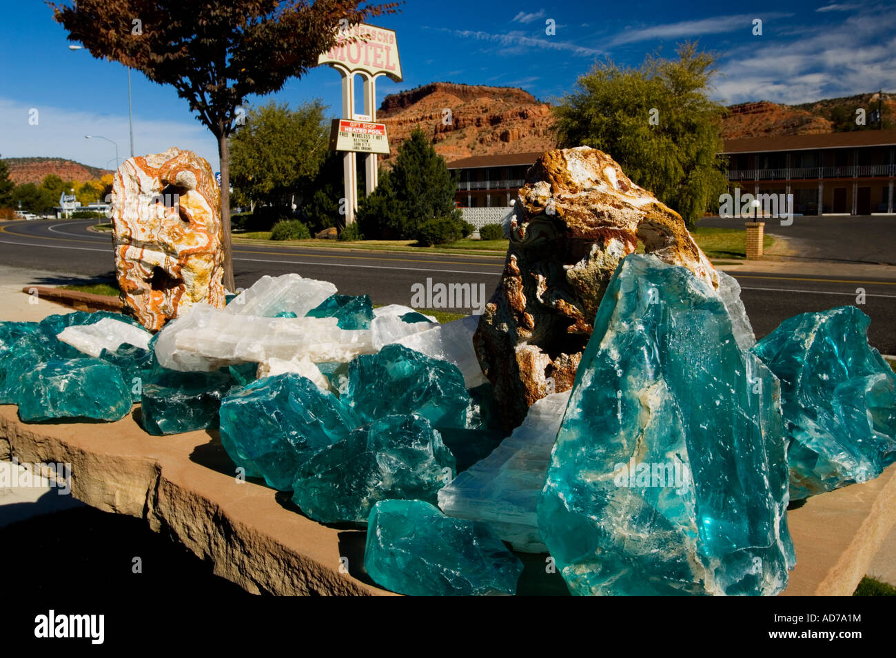 Rocks and minerals on display Kanab Kane County southern Utah Stock ...