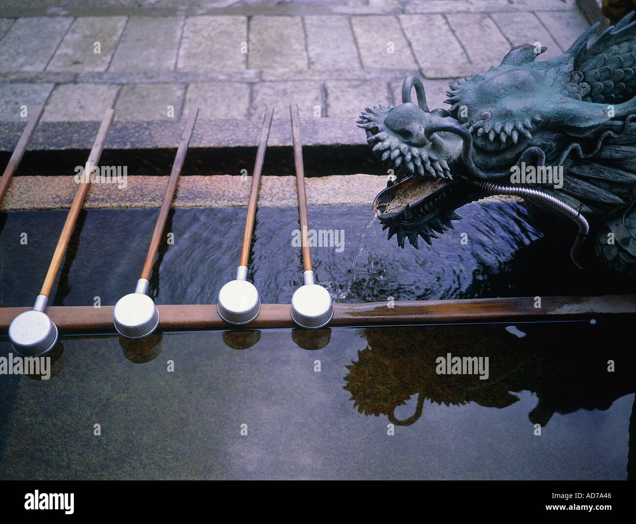 JAPAN KYOTO SHINTO SHRINE FOUNTAIN FOR DRINKING WATER AND DRAGON AT ...