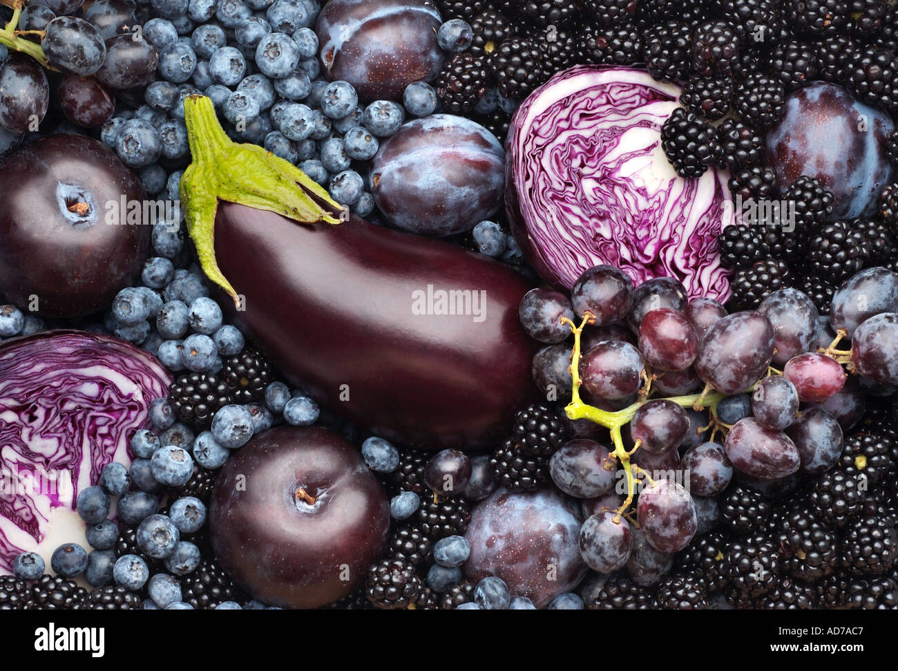 Blue Vegetables And Fruits