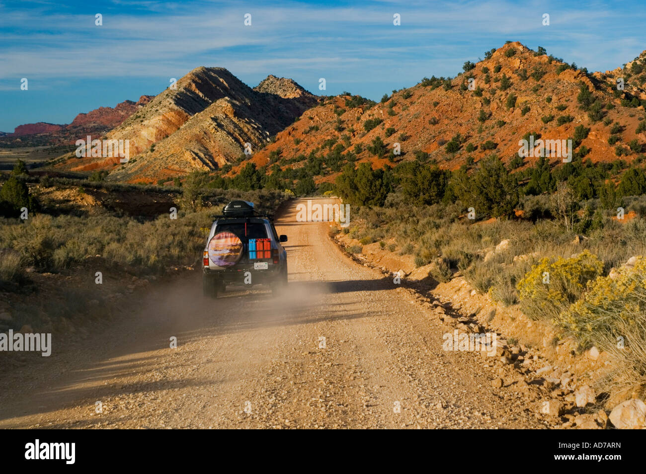 Dirt road through the rugged desert backcounty House Rock Valley Road ...
