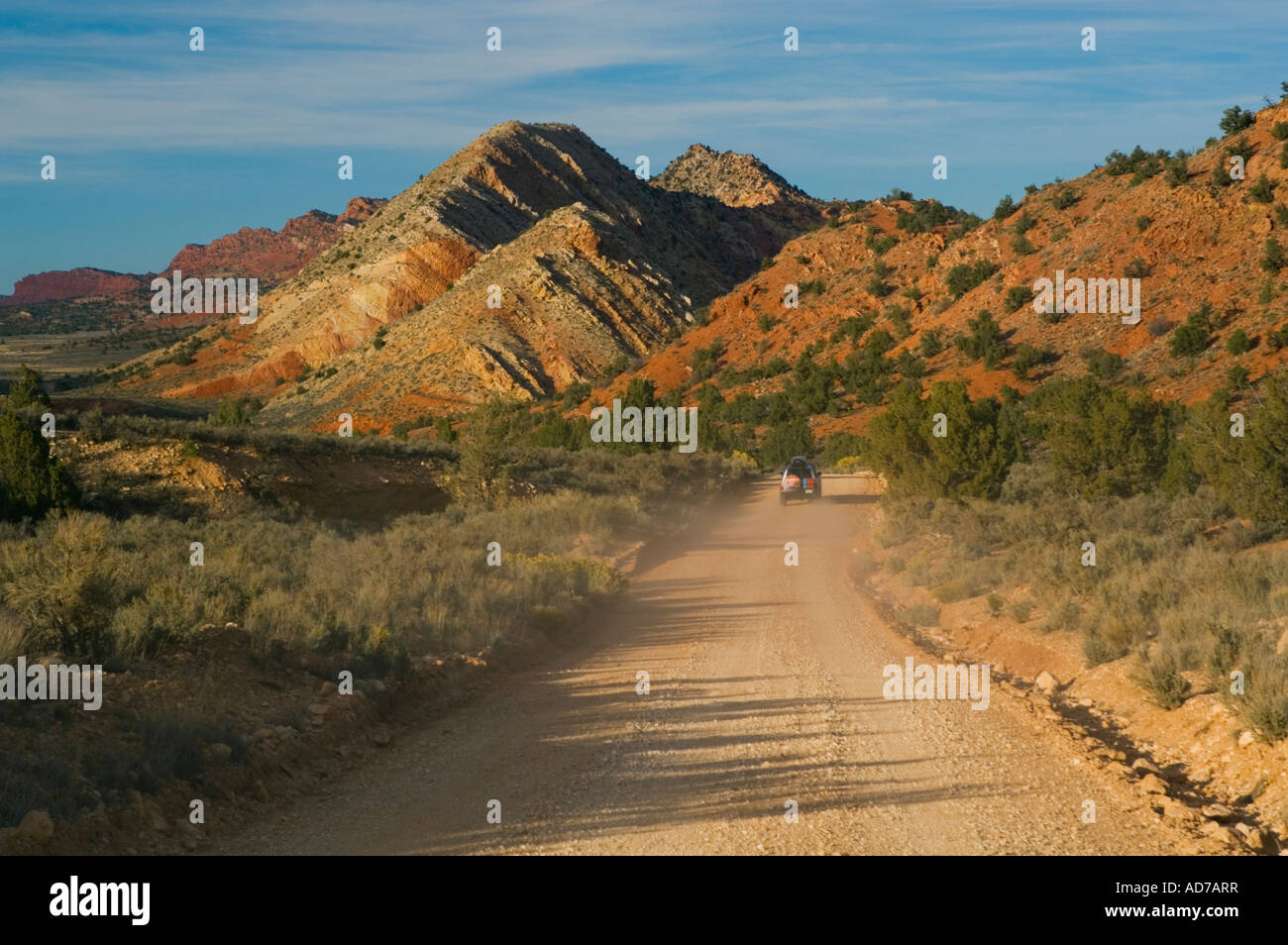Dirt road through the rugged desert backcounty House Rock Valley Road ...