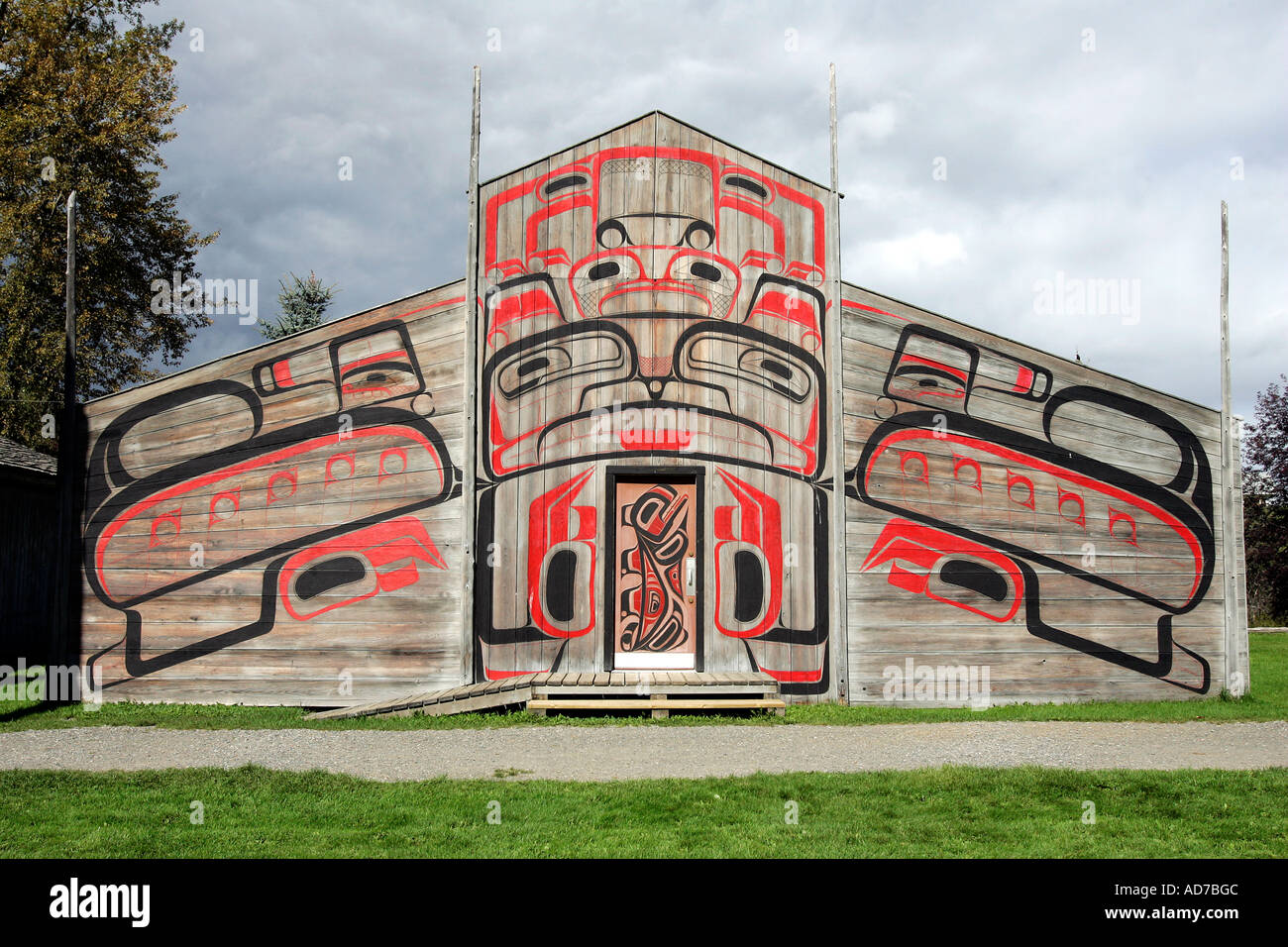 Long house at Ksan Historical Village, British Columbia, Canada Stock ...